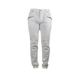 Balmain Homme, Pantalons, Blanc, Taille: W36 Biker Jeans