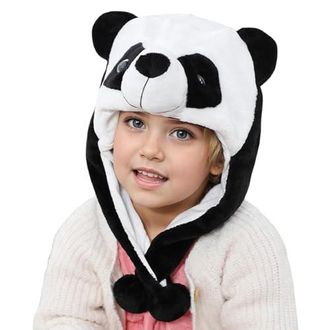 Generic Chapeaux mignons pour enfants en polaire avec oreilles dhiver confortables et sur le th&egrave;me des animaux pour enfants, Noir, 6M-5Y
