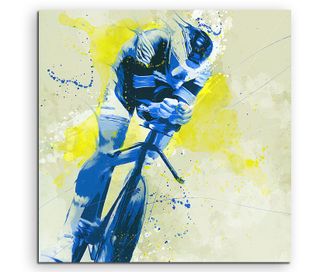 Paul Sinus Art Radsport III 60x60cm SPORTBILDER Splash Art Wandbild Aquarell Art