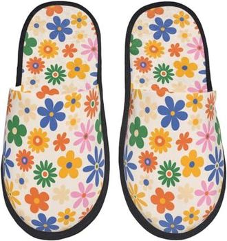 Generic Pantoufle Maison Imprim&eacute; De Fleurs Groovy Chaudes Pantoufles Antid&eacute;rapantes Hiver Chaussures Chaudes Doux Chaussons Maison Pour Salon H&ocirc;tels Maison L