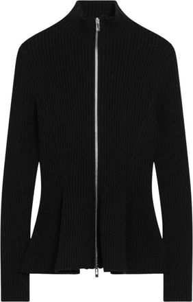 Alaia Peplum Cardigan - - Knitwear - Damen - Schwarzk - XS