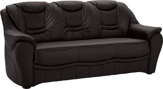 Cavadore Cavadore 3er Ledersofa Bansa 3-sitziges Sofa in Leder, Echtleder, schwarz, 198 x 94 x 95 cm