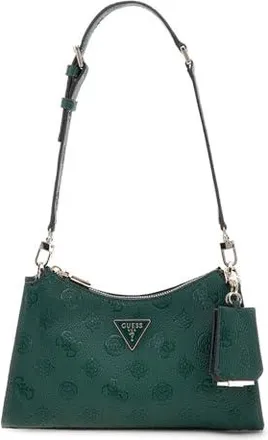 Guess sac à épaule Cresidia II Top Zip Shoulder Bag Forest Logo vert foncé