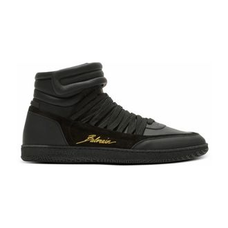 Balmain Baskets montantes Swan &agrave; lacets - Homme - Chaussures - Noir - Taille: 45 EU