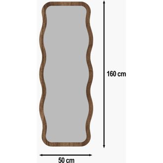 Hanah Home Miroir en bois Aror - 50 x 160 cm - Marron