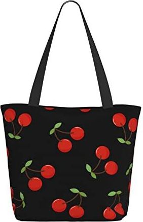 AOOEDM Fruit Cherry Ladies Shopping Bag 13x11x7in.Le cadeau parfait pour la Saint-Valentin.Cest de la Saint-Valentin pour maman, fille, &eacute;pouse, etc