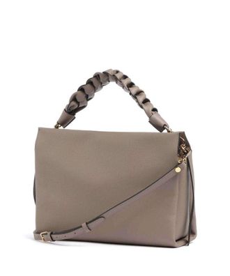 Coccinelle Womens Hobo Bag Warm Taupe-Rosette Double Grainy Leather - Handbags Taupe/rosette