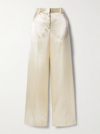 The Row Encore Hose Mit Geradem Bein Aus Satin - Creme