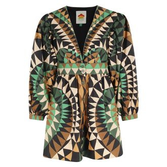 Farm Rio Heart Deco Mini Dress - - Dresses - Damen - Gr&uuml;n - XS