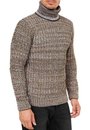 R-Neal Rollkragenpullover Melierter Grobstrick Rollkragen Pullover Streetwear Basics