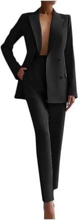 Generic Tenue Tailleur Pantalon Femme Ensemble Veste Longue Pantalon Tailleur Pantalon Mariage Pantalon De Tailleur Blanc Pantalon Costume Femme Noir SurvHive