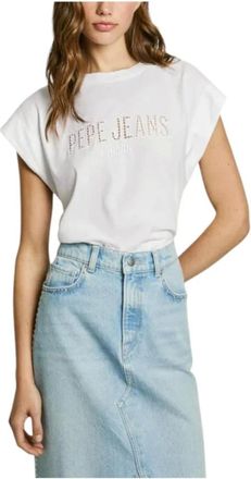 Pepe Jeans London Femme, Tops, Blanc, Taille: 36 FR Vivith T-Shirt
