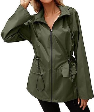 Generic Vestes &agrave; capuche pour femme 2026 - Imperm&eacute;able &agrave; capuche avec fermeture &eacute;clair pour lautomne et lhiver - Veste coupe-vent pour sports de plein air - M