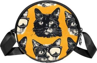 Generic Sac &agrave; bandouli&egrave;re rond pour femme, sac &agrave; bandouli&egrave;re avec fermeture &eacute;clair, bretelles r&eacute;glables, style d&eacute;contract&eacute;, pour femmes et filles