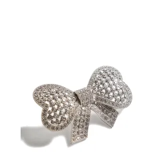 Valentino Garavani Crystal-Embellished Bow Stud Earrings - Silver