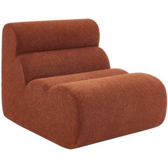 Sweeek Modularer Lounge-Sessel mit strukturiertem Boucl&eacute;-Bezug, Strukturiertes Boucl&eacute;, Terrakotta
