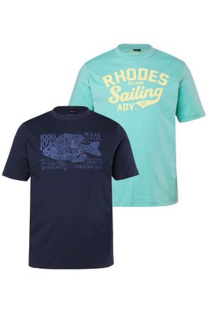 JP1880 T-Shirt T-Shirts 2er-Pack Halbarm Print bis 8 XL