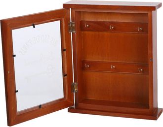 Pretyzoom Schl&uuml;sselaufbewahrungsbox mit Glas Wandmontage Kompakt und Robust Dekorativer Schl&uuml;sselhalter f&uuml;r Eingangsbereich Vintage Stil