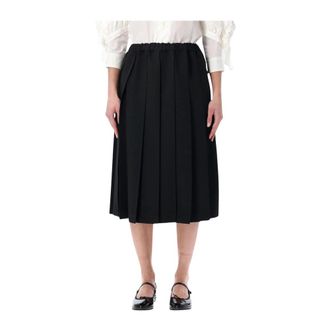 Comme Des Gar&ccedil;ons Faltenrock Midi - - Skirts - Damen - Schwarzk - S