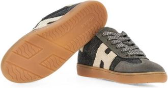 Hogan Felted Wool and Suede Sneakers - Gray