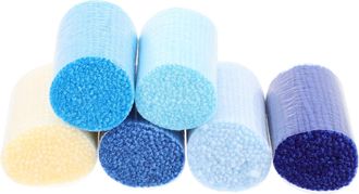 Aboofan 6 St&uuml;ck Kn&uuml;pfhaken Garn Acryl Selbstgemacht Teppichgarn Vorgeschnitten Blau Zum N&auml;hen Stricken Basteln