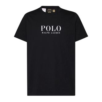 Polo Ralph Lauren Homme, Tops, Noir, Taille: 2XL T-shirt en coton avec logo