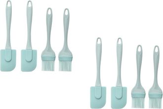Cabilock 8st&uuml;cke Silikon Spatel Set Teiliges Set Nordisch Blau Hitzebest&auml;ndig Flexibles Backwerkzeug F&uuml;r Teig Und Creme Einfach Zu Reinigen Komfortablem Griff