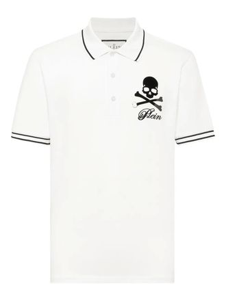 Philipp Plein polo à motif tête de mort - Blanc