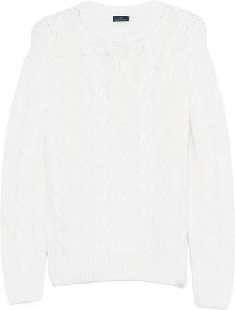 Paul & Shark Homme, Pulls, Blanc, Taille: XL Pull Ras du Cou en Tricot C&ocirc;tel&eacute;