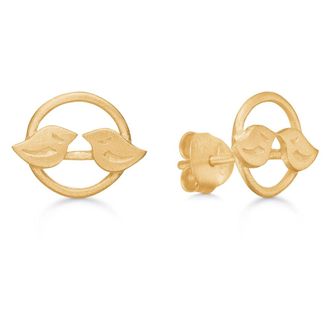 Frk. Lisberg Femme, Accessoires, Jaune, Taille: ONE Size Boucles doreilles symboliques Lovebird en or