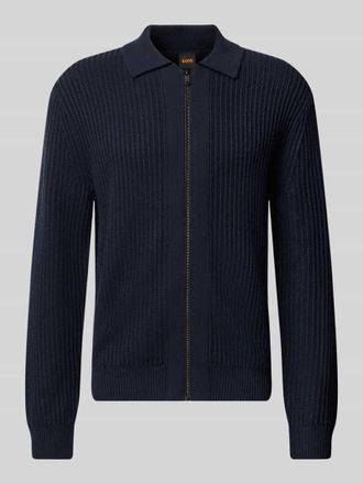 Boss Orange by Hugo Boss Strickjacke aus Schurwolle mit Rei&szlig;verschluss