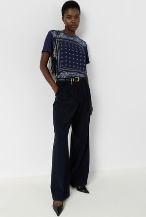 Gerard Darel T-shirt bi mati&egrave;re esprit foulard - MANOLIA - Marine