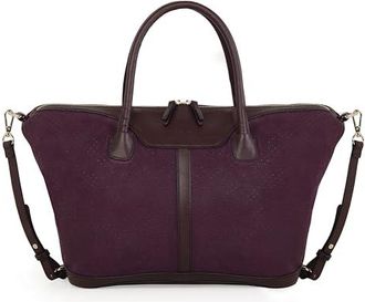 Kate Lee Sac à main Julya en cuir perforé aubergine Femme, grand