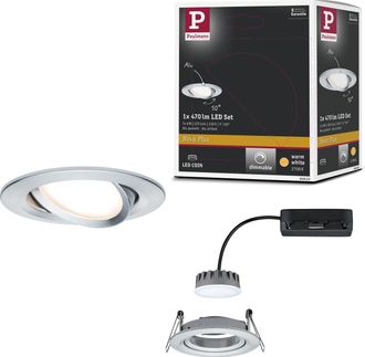 Paulmann Premium EBL Set Coin Slim dimmbar rund schwenkbar LED 1x6,8W 2700K 230V 51mm Alu ged./Alu