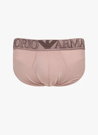Emporio Armani Slip logotyp&eacute; en coton m&eacute;lang&eacute;