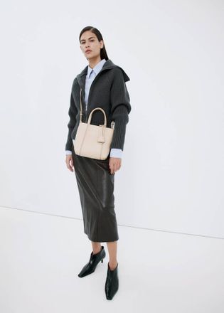 Mango Mini sac rectangulaire avec anses blanc cass&eacute; - Femme - Taille unique - MANGO