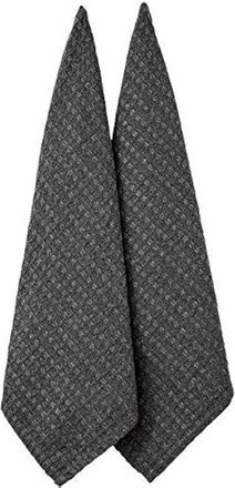 Ladelle Eco Check Geschirrtücher, Anthrazit, 2 Stück