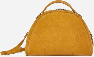 Arket Umh&auml;ngetasche Aus Veloursleder -Gelb