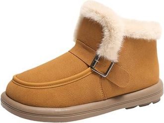 Generico Bottes dhiver pour femme - Bottes de neige - Chaussures dhiver pour femme - Bottes &eacute;paisses antid&eacute;rapantes plates - Boucle - Semelle souple - Bottines