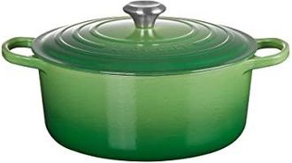 LE CREUSET Le Creuset Signature Gusseisen-Bräter mit Deckel, Ø 28 cm, Rund, Für alle Herdarten und Induktion geeignet, Volumen: 6,7 l, 6,125 kg, Bamboo, 21177284