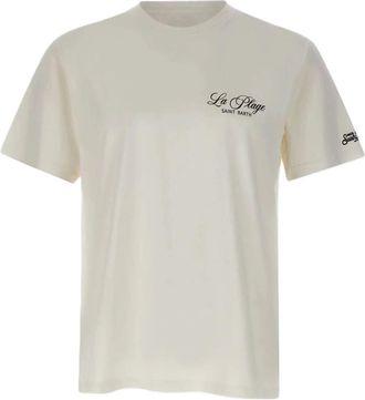 MC2 Saint Barth Homme, Tops, Blanc, Taille: L Portland Cotton T-Shirt With Front Print
