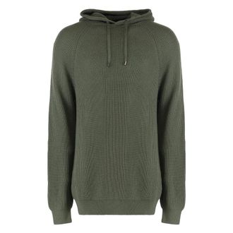 Moorer Gerippter Gestrickter Woll-Hoodie - - Sweatshirts & Hoodies - Herren - Gr&uuml;n - 2XL
