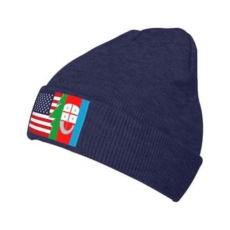 Generic Classique Bonnet dhiver Tricot&eacute;, Drapeau de la Ligurie et de lAm&eacute;rique, Coupe-Vent Chapeau Tricot&eacute;, Bonnet Chapeau Tricot pour Femme, Sports, Ski