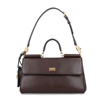 Dolce & Gabbana Ledertasche mit Top-Griff - - Bags - Damen - Braun - ONE SIZE