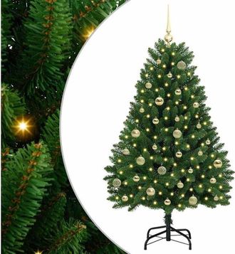 vidaXL K&uuml;nstlicher Weihnachtsbaum Gr&uuml;n 150 cm PVC und Metall vidaXL