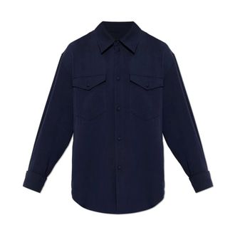 Kenzo Femme, Blouses et Chemises, Bleu, Taille: 38 FR Surchemise en laine vierge