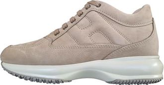 Hogan Chaussures Femme Interactive en Nabuck HXW00N000106RNC808 Beige Biscuit, Biscuit moyen, 38 EU
