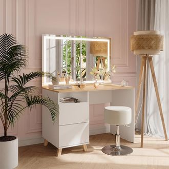 Vicco Schminktisch Wei&szlig;/Artisan Karen 110x75x55 cm - Frisiertisch, Robuste Materialien f&uuml;r langlebige Nutzung