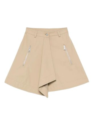 Nanushka minijupe drap&eacute;e &agrave; d&eacute;tails de zips - Tons neutres
