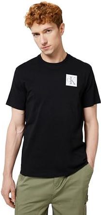 Calvin Klein T-Shirt Manches Courtes Homme Gradient Monogram Logo en Coton, Noir (Black), M